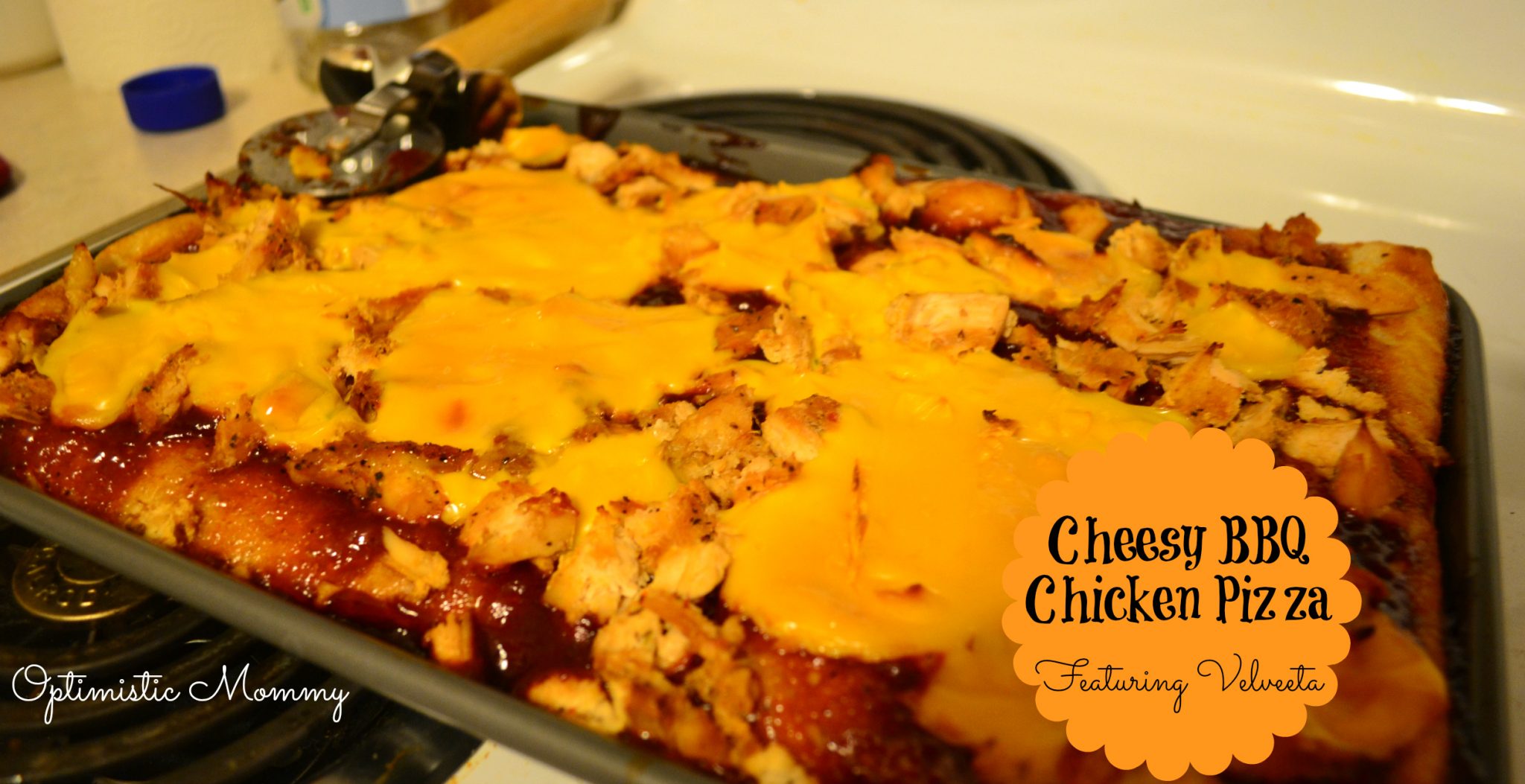 Cheesy BBQ Chicken Pizza Featuring Velveeta! - Optimistic Mommy