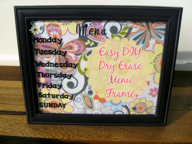 Kitchen Decor - Easy Dry Erase Menu - Optimistic Mommy